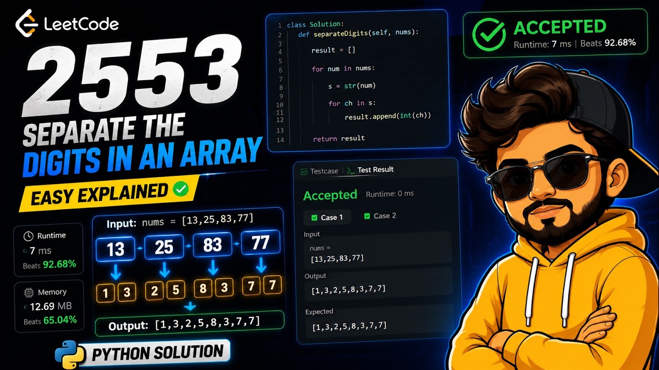 Separate the Digits in an Array | LeetCode 2553 Python Solution
