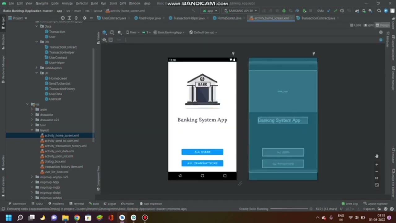 Sparks foundation (BASIC BANKING APP ) Mobile App development intern