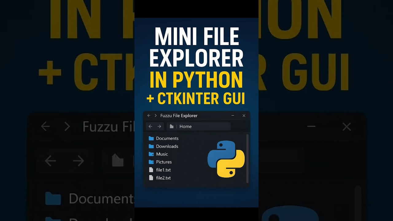 🚀 Python + CTkinter File Explorer GUI | Mini File Manager Clone 💻 #FuzzuTech #Python #CTkinter
