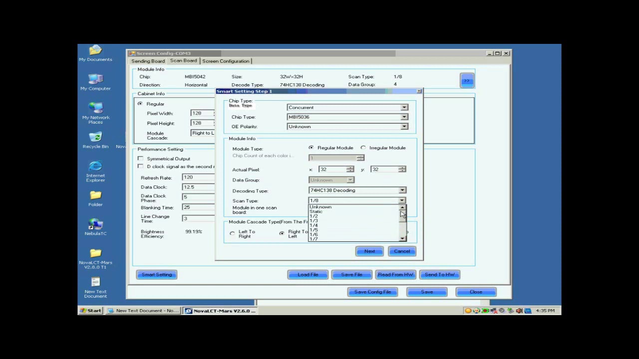 How to configure LED screen
