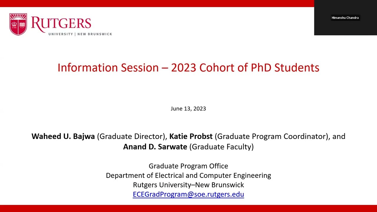 Virtual Information Session for Admitted Students Fall 2023- PhD