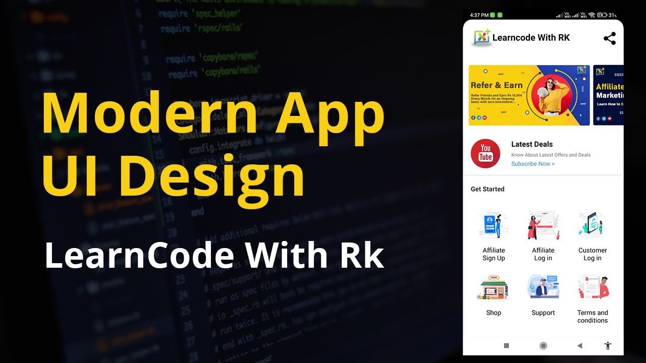 Android UI Design | Modern App UI Design | LearnCode With Rk