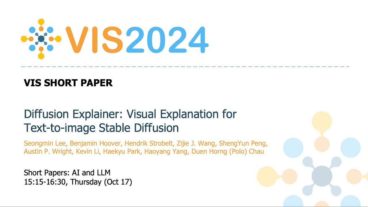 Diffusion Explainer: Visual Explanation for Text-to-image Stable Diffusion - Fast Forward | VIS 2024