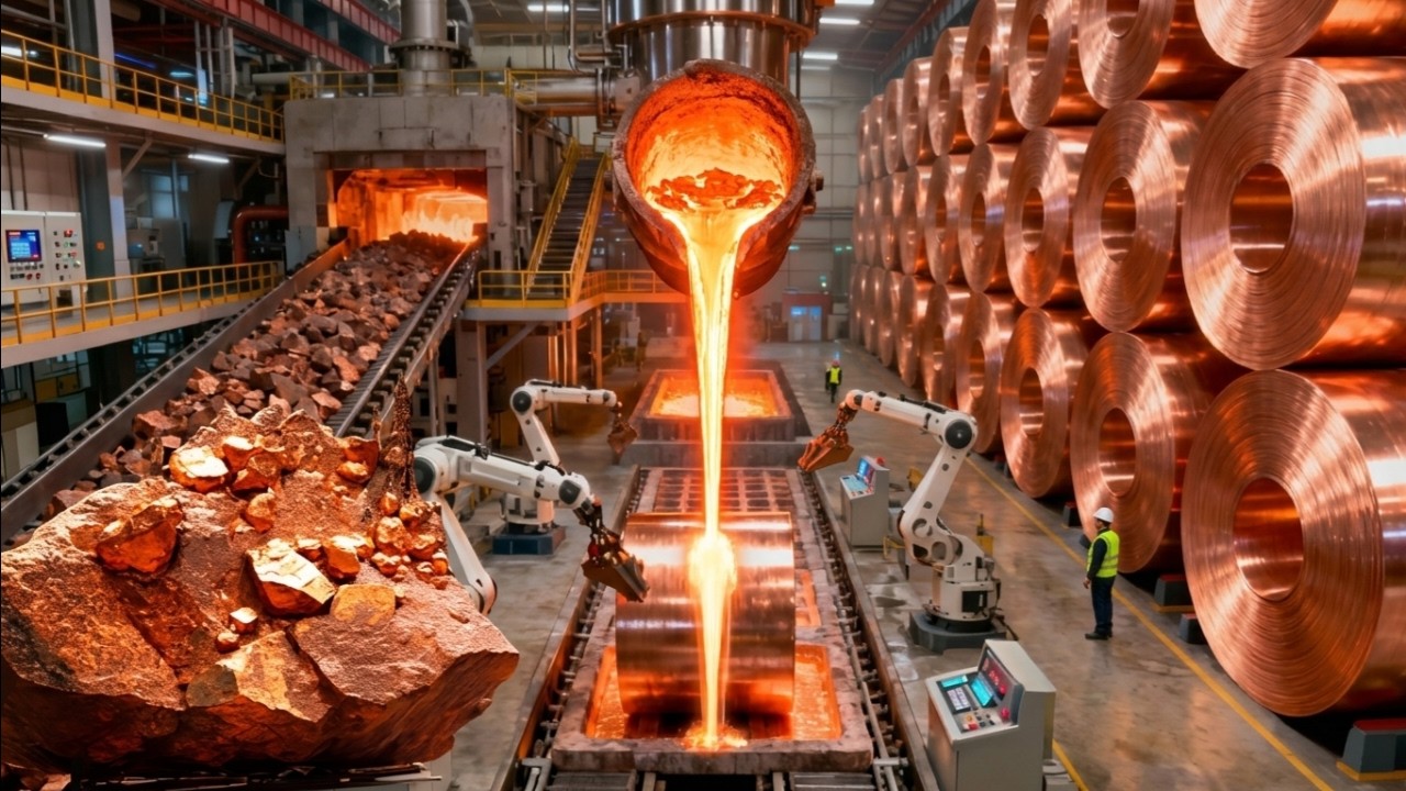 Inside the Copper Factory | Complete Copper Mining and Refining Process
