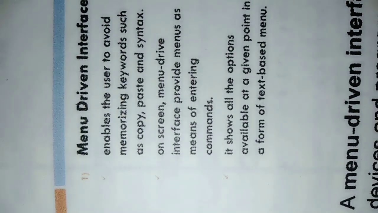 Menu Driven Interface