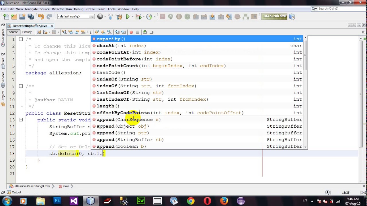 How to Reset StringBuffer in Java   Netbeans