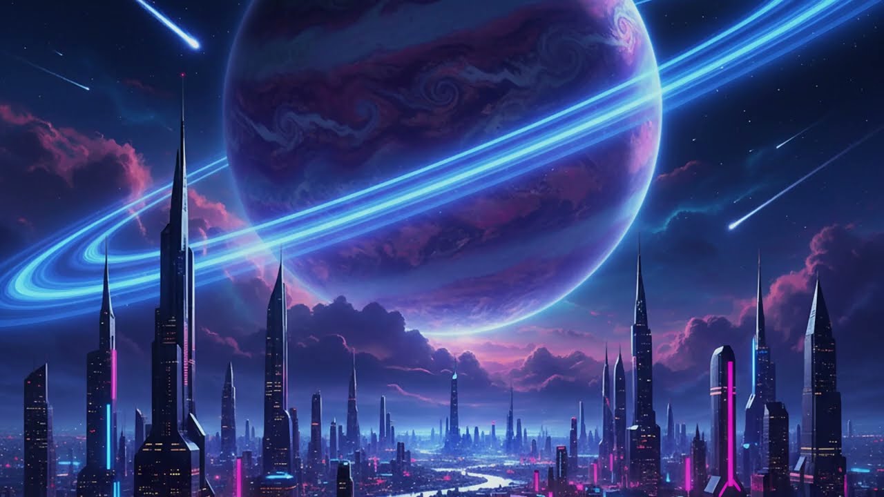 The Neon Future Of Space Wallpaper 4K