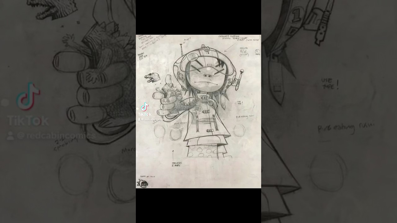 Gorillaz original concept art by JAMIE HEWLITT