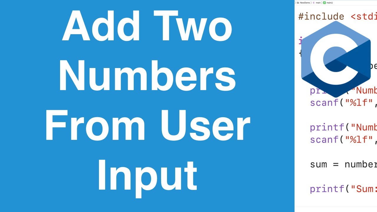 Add Two Numbers From User Input | C Programming Example