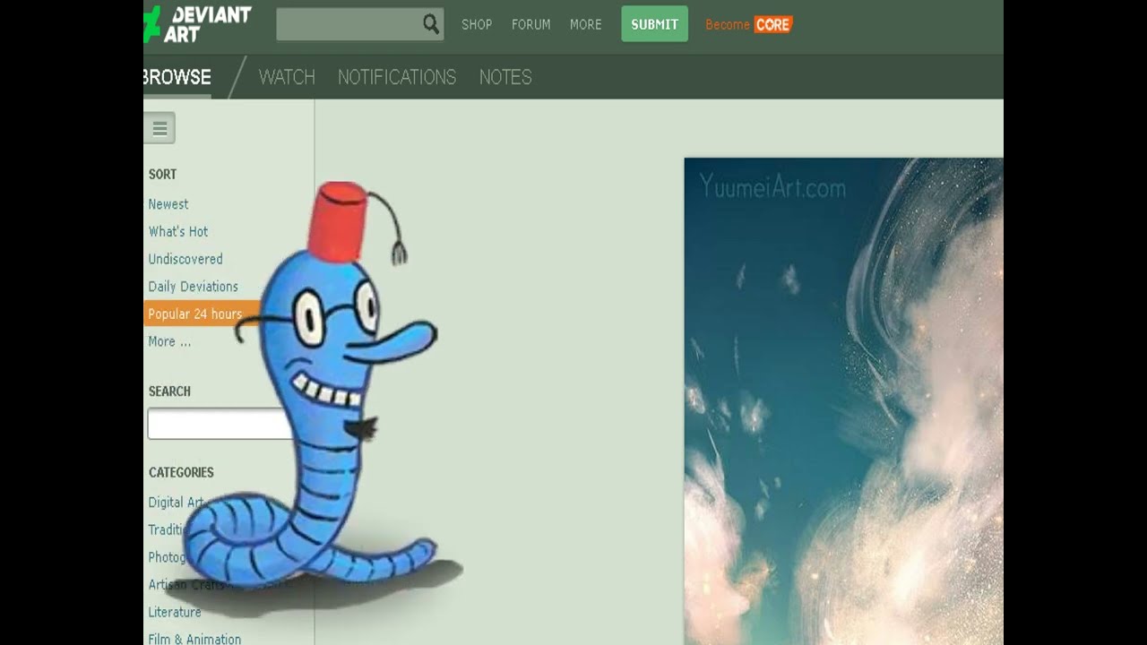 Word Worm Goes To DeviantArt