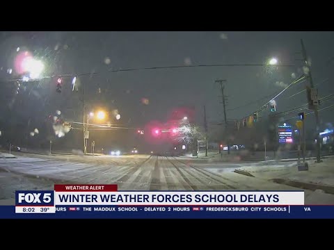 Winter weather forces school delays in DC region