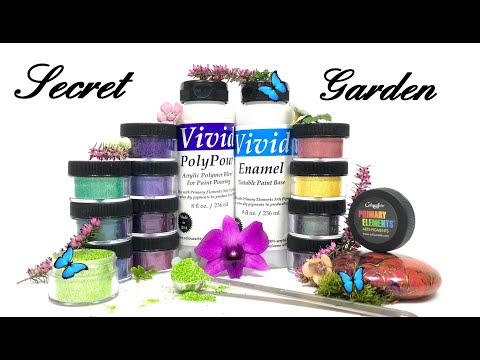 Secret Garden Set Fluid Art / How to mix Primary Elements in different mediums / Acrylic Pouring Art