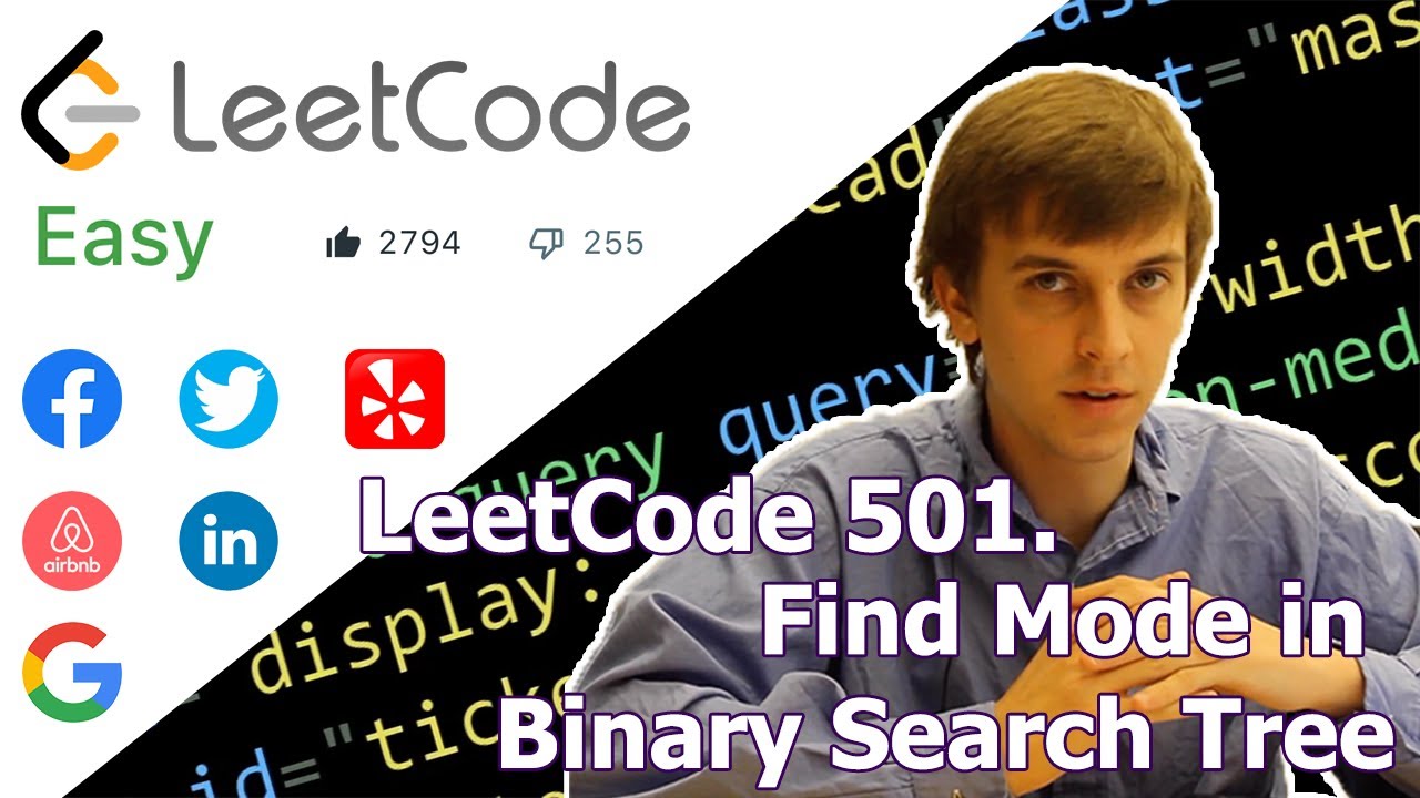 LeetCode 501. Find Mode in Binary Search Tree (Algorithm Explained)