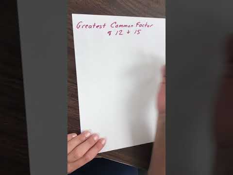 Finding the Greatest Common Factor