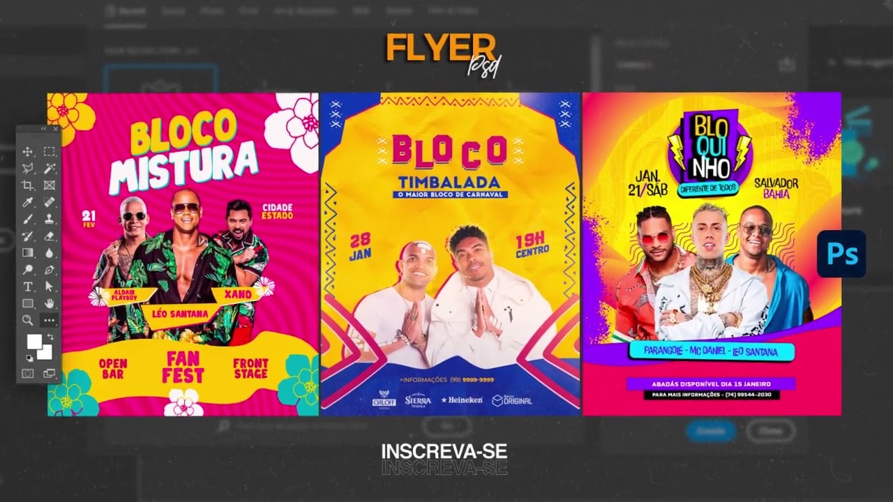 PACK COM 3 FLYERs DE CARNAVAL - PSDEDITÁVEL-#PSD FREE