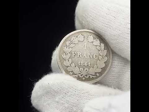 1841 B 1 Franc France Coin Louis-Philippe I Silver Rouen Mint