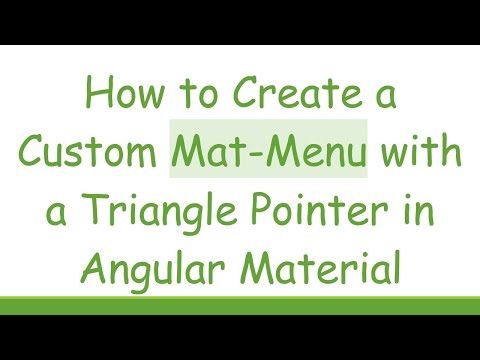 How to Create a Custom Mat-Menu with a Triangle Pointer in Angular Material