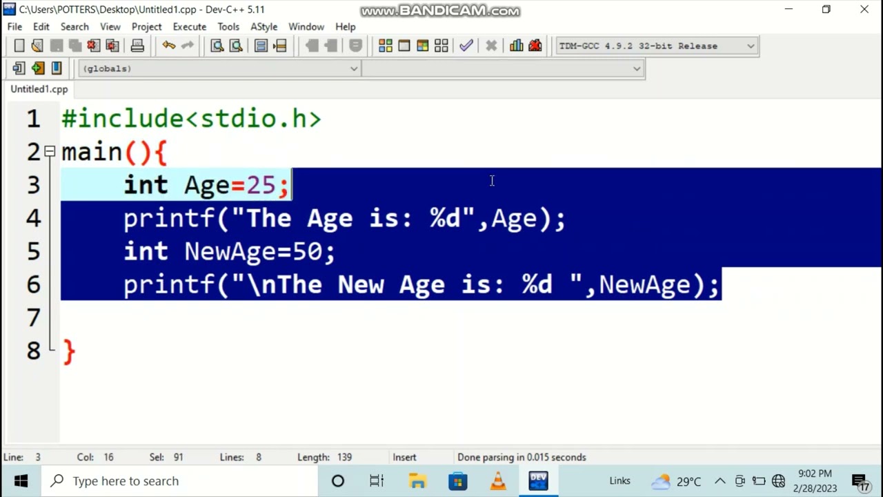 STRUCTURED PROGRAMMING, VARIABLES  2