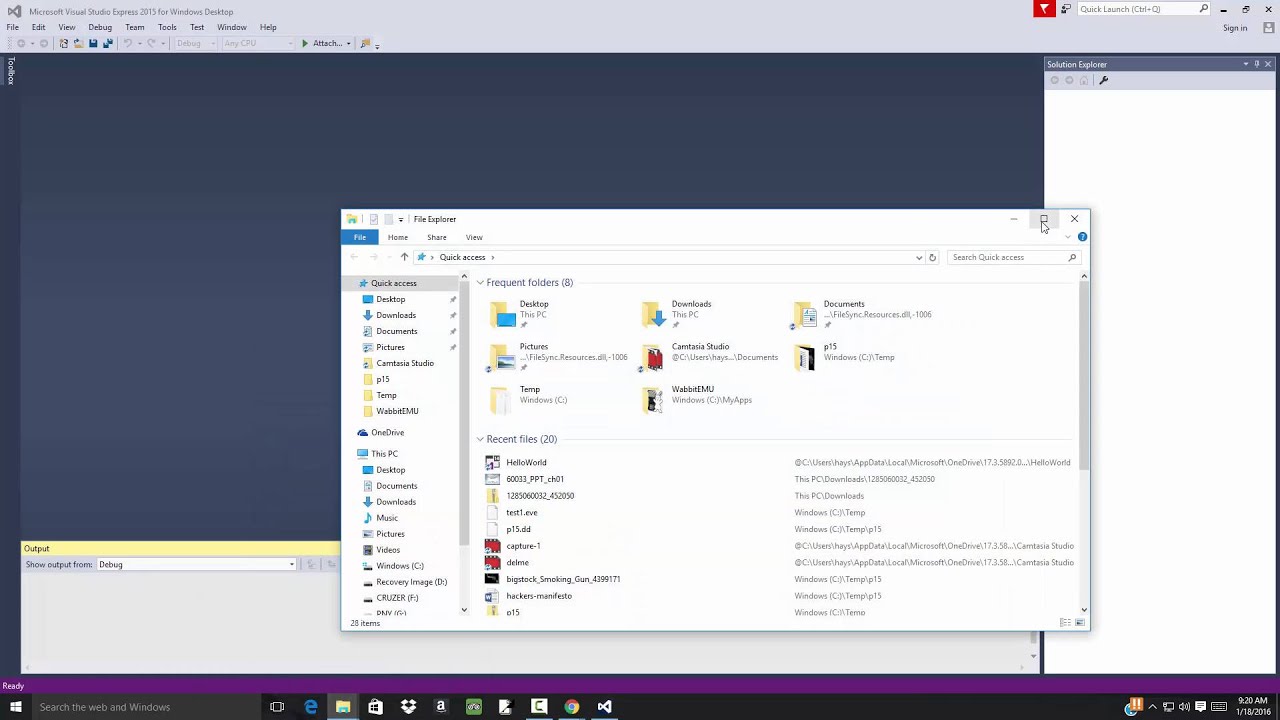 C# Programming - VS Express 2015 -  Hello World Application