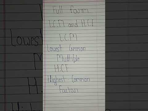 full form of LCM and HCF
