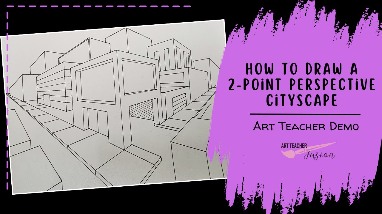 2-Point Perspective Cityscape Step-by-Step Tutorial (Beginner Friendly), Drawing, Art Lesson