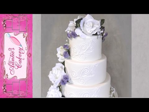 Simple Scrolls Wedding Cake