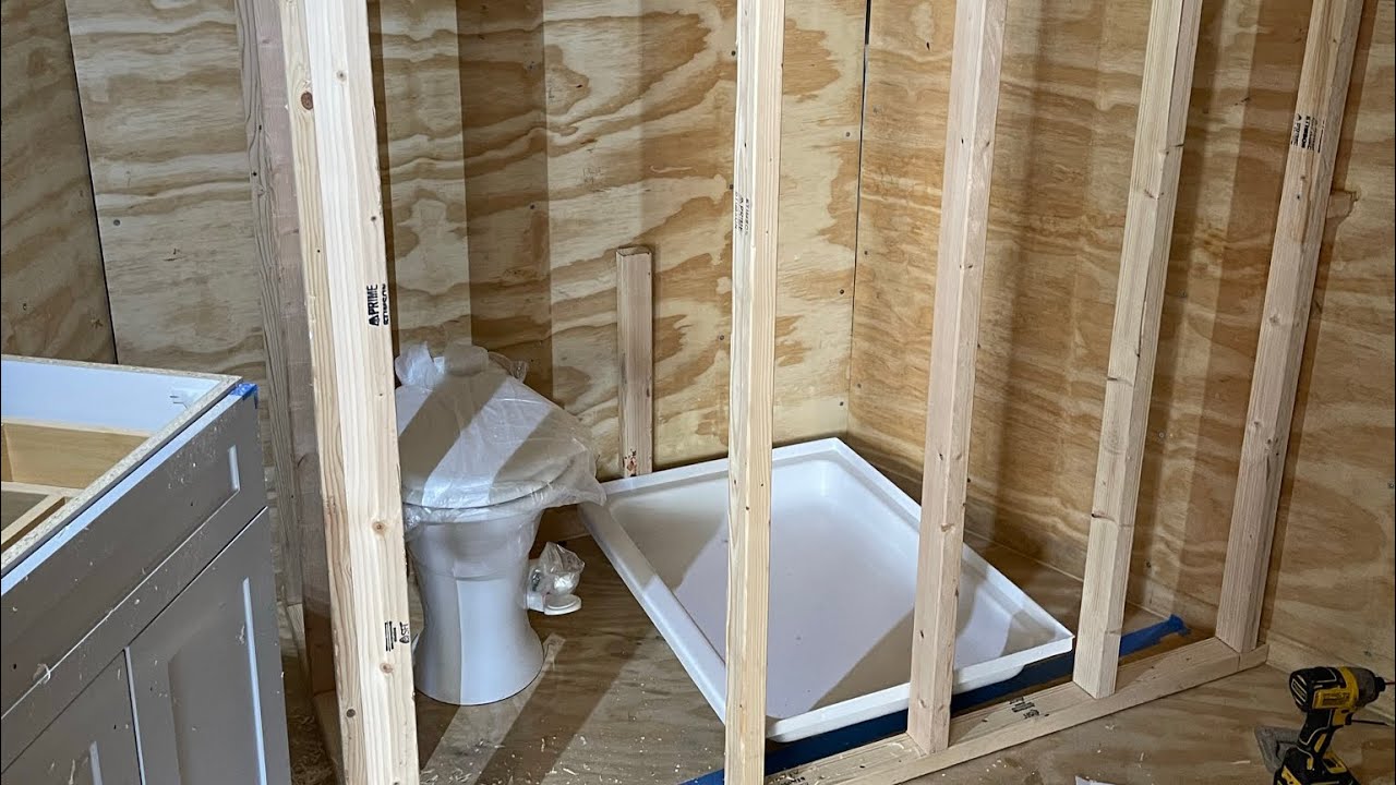 Cargo Trailer Conversion bathroom framing