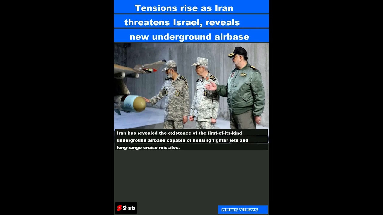 Tensions rise as Iran threatens Israel, reveals new underground airbase|#shorts