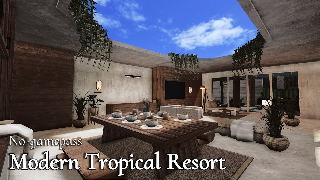 BLOXBURG: Modern Tropical Resort | No-Gamepass | Speedbuild | Roblox Bloxburg