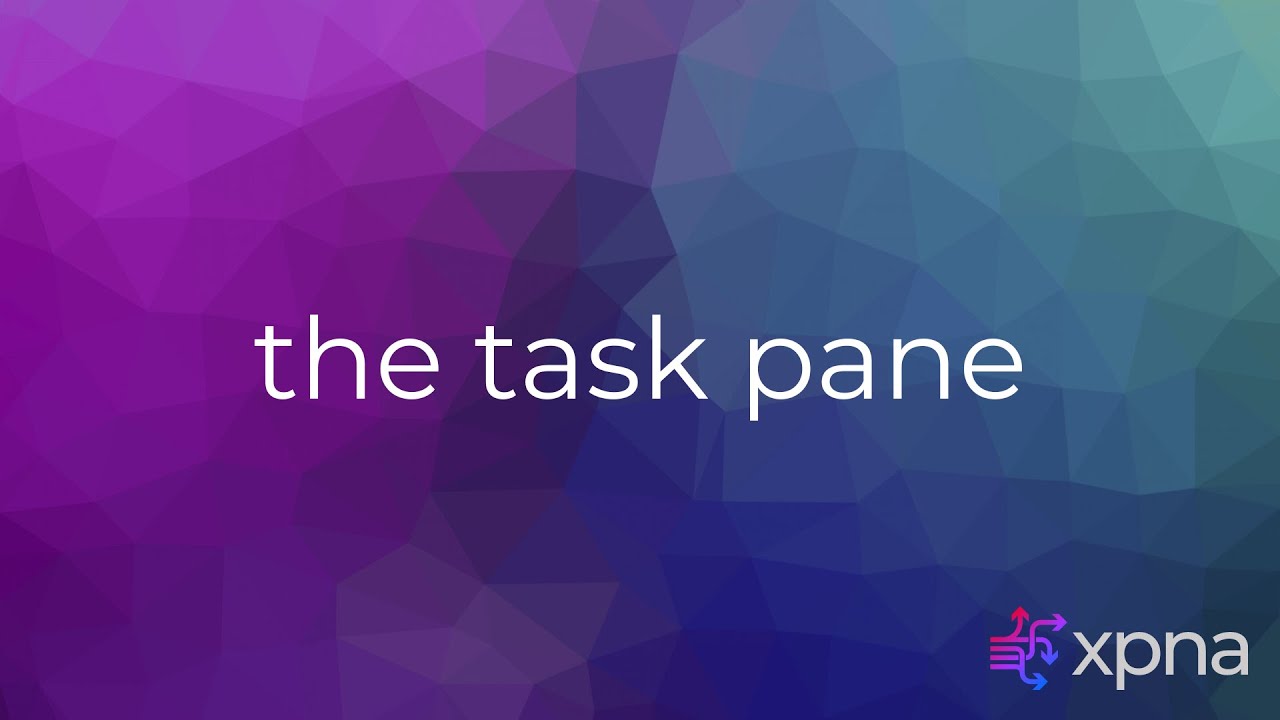 the xpna task pane