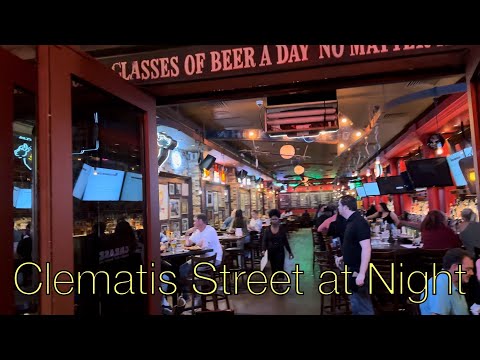[4K] Clematis Street at Night, West Palm Beach Florida USA -  #nightlife #walking #asmr