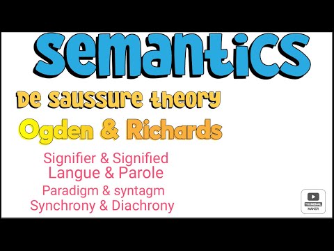 What is Semantics | What areTheories of meaning | Ogden and Richards' theory & De Saussure's theory.
