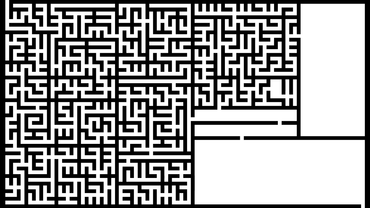 Maze generation with recursive division algorithm