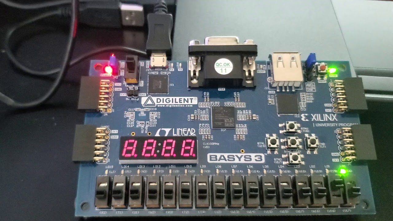 Simple Verilog Combinational Logic with BASYS3