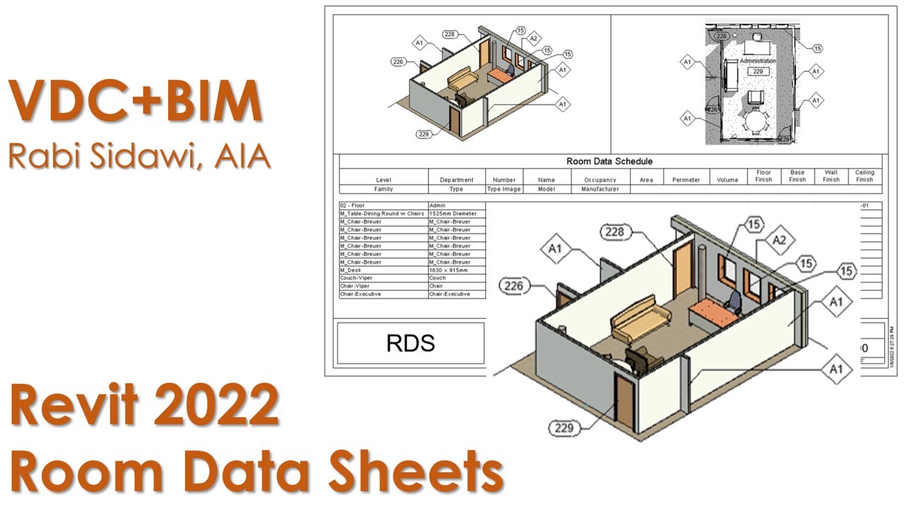 Revit 2022 Room Data Sheets 4K