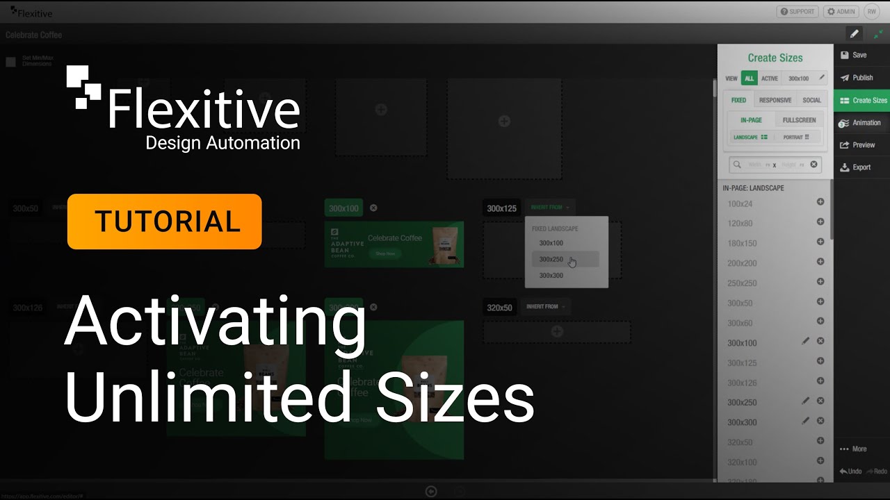 3. Activating Unlimited Sizes - Flexitive Tutorial