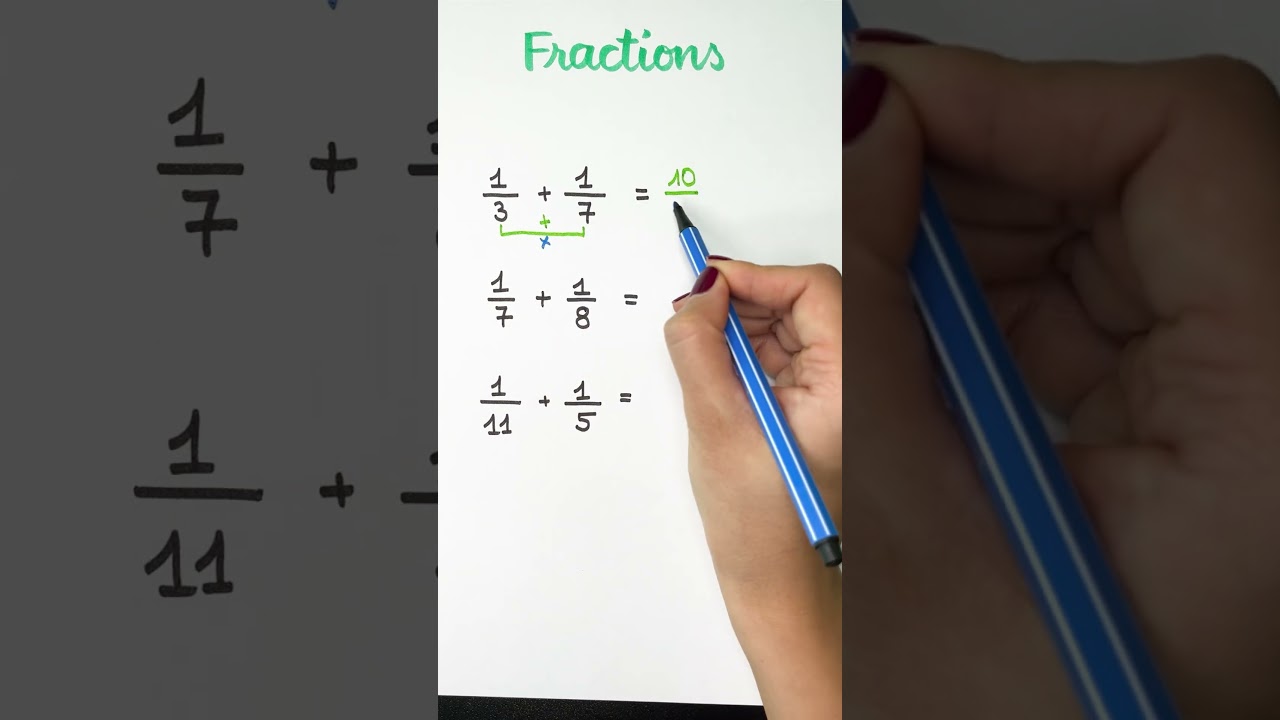 ⭐️ Tip for adding two fractions with 1 in the numerator #math #fraction