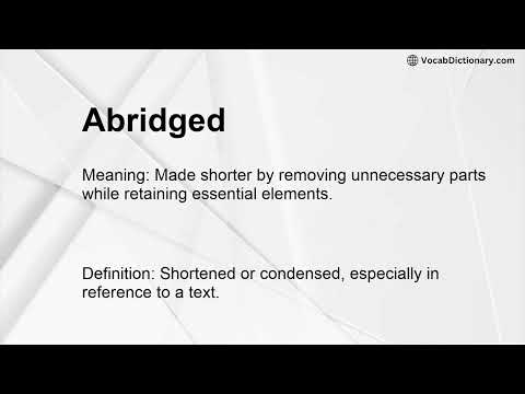 Abridged Meaning