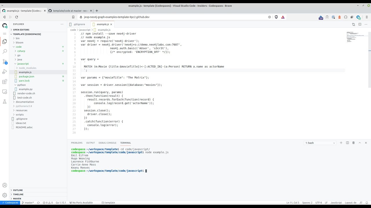 GitHub CodeSpaces Example