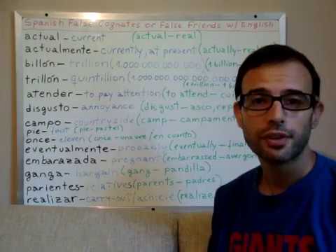 Free Spanish Lessons 127 -False friends/False cognates 1 - Video 1 of 2