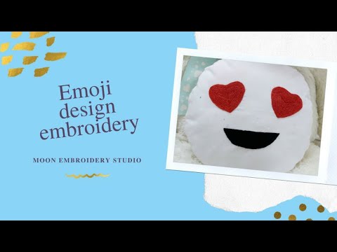 Emoji design embroidery by Mahgul Hussaini 😍