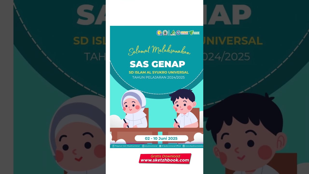 Mau dukung siswa SD pas SAS Genap?  Template poster GRATIS, edit di Canva cepet! Cek link deskripsi