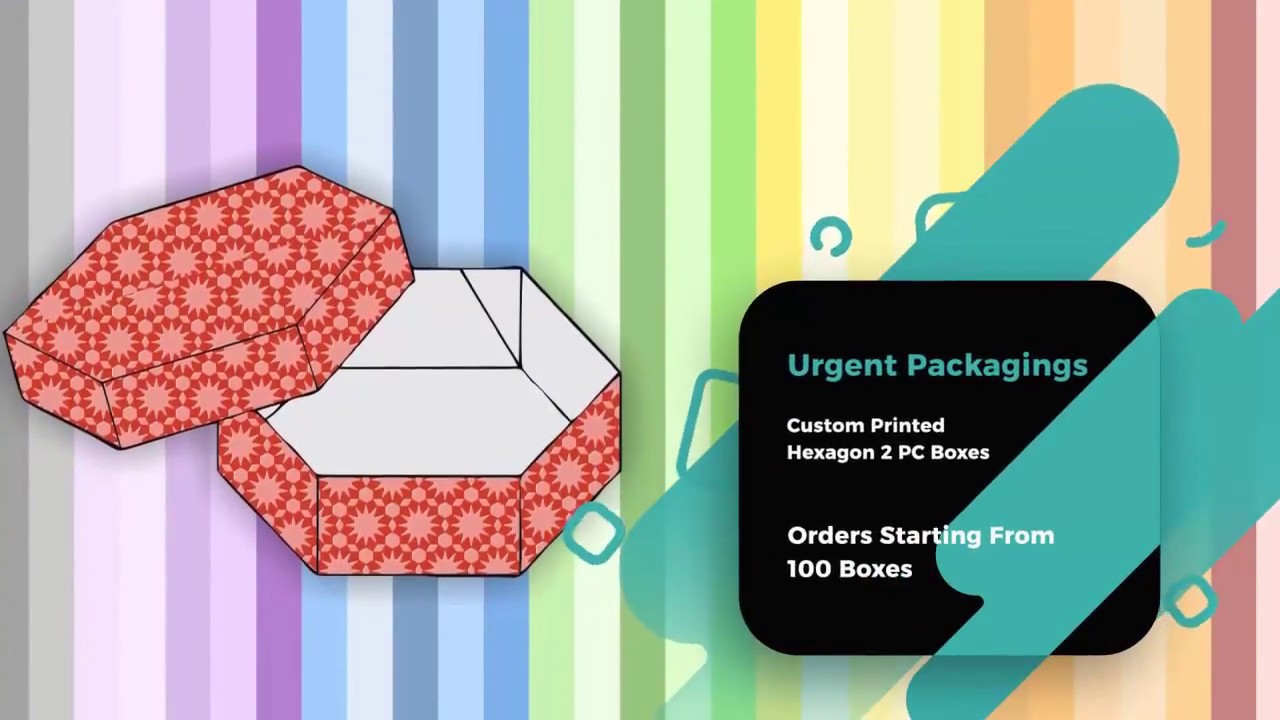 Custom Printed Hexagon 2 PC Boxes | By Industry | Fold & Assemble | Custom Boxes | Urgent Packagings