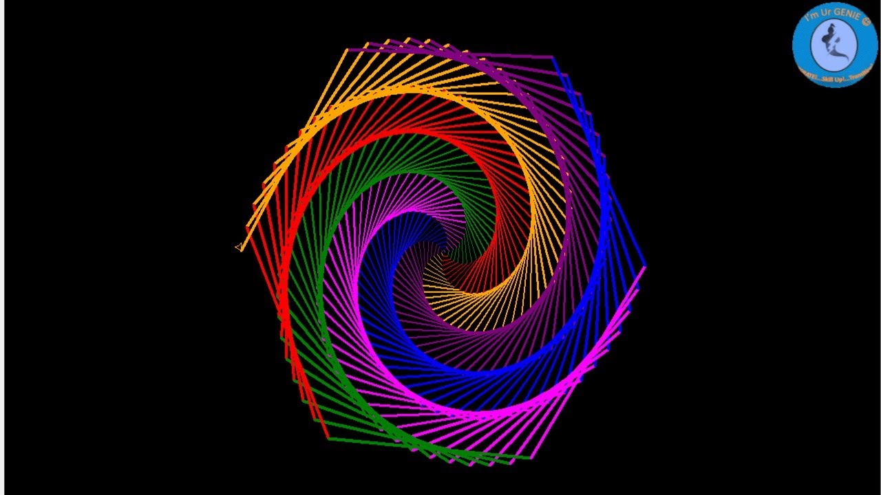 How to draw rainbow colored Spiral Art | Python Graphics