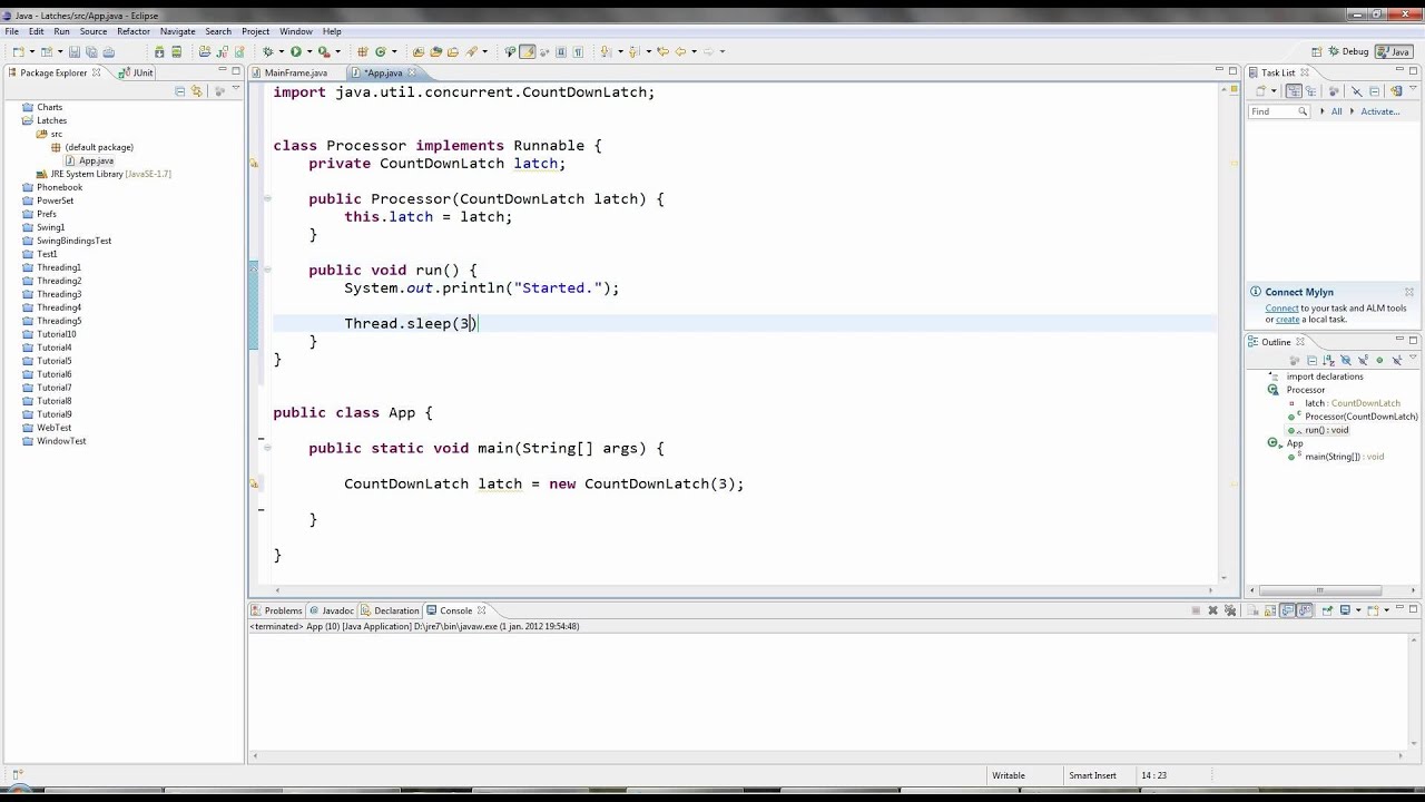Advanced Java: Multi-threading Part 6 -- Countdown Latches
