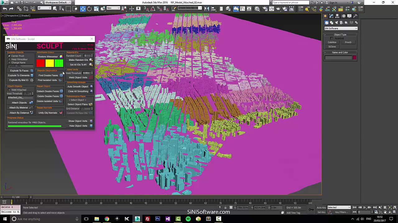SiNi Software - 3ds Max massing model clean-up tutorial