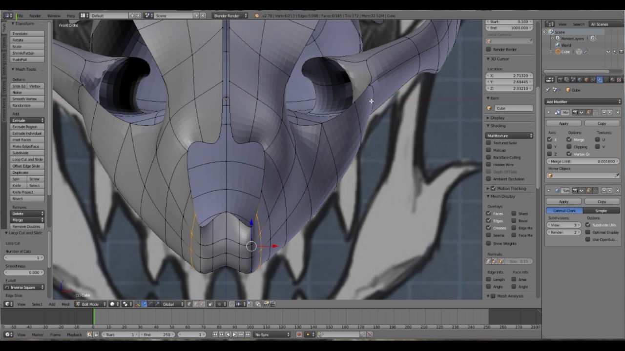 Blender3D Speed Modeling - Гастер Бластер (Undertale)