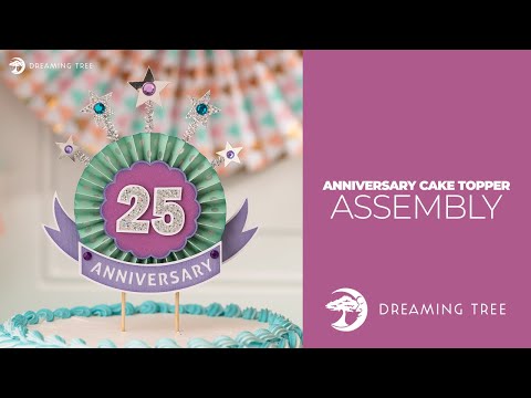 SVG File - Anniversary Cake Topper - Assembly Tutorial (For Cricut, Silhouette, and ScanNCut)
