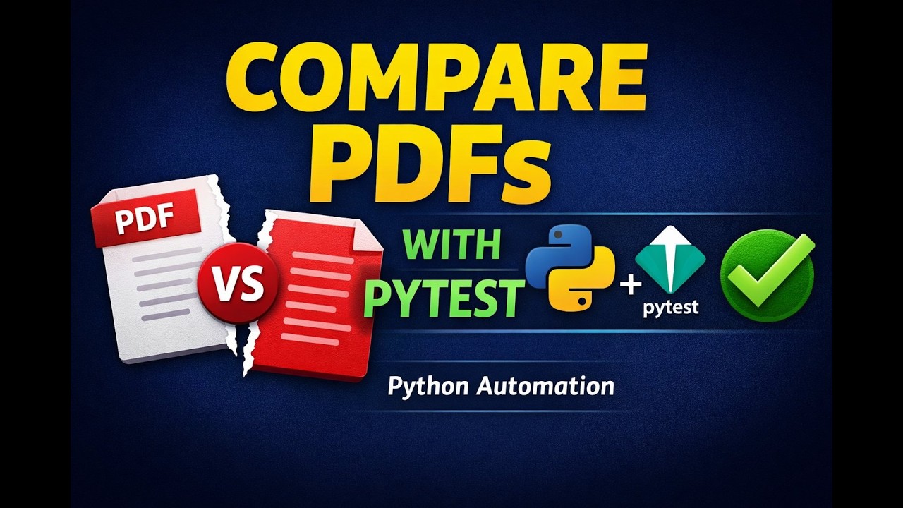 Compare Two PDF Files Using Pytest & Python | PDF Automation Testing Tutorial