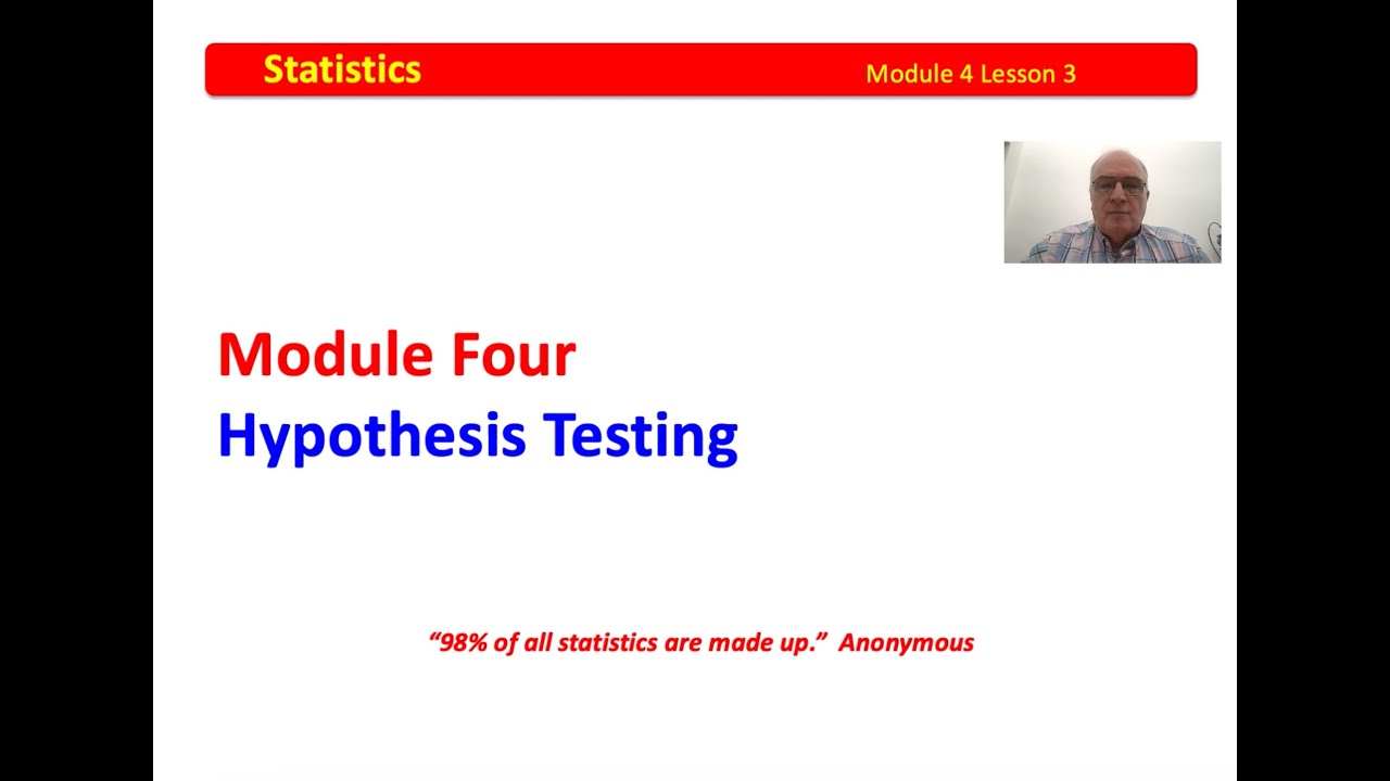 Module 4 Lesson 3 The Six Step Plan for Hypothesis Testing